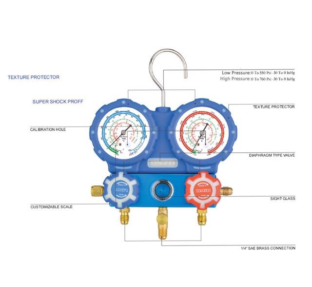 R134A Manifold Gauge Set For Automotive Air Conditioner With Quick Fit