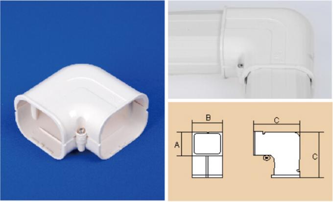 130mm AC Duct Kits Air Conditioner Pipe Cover Fitting PVC Plane Corner